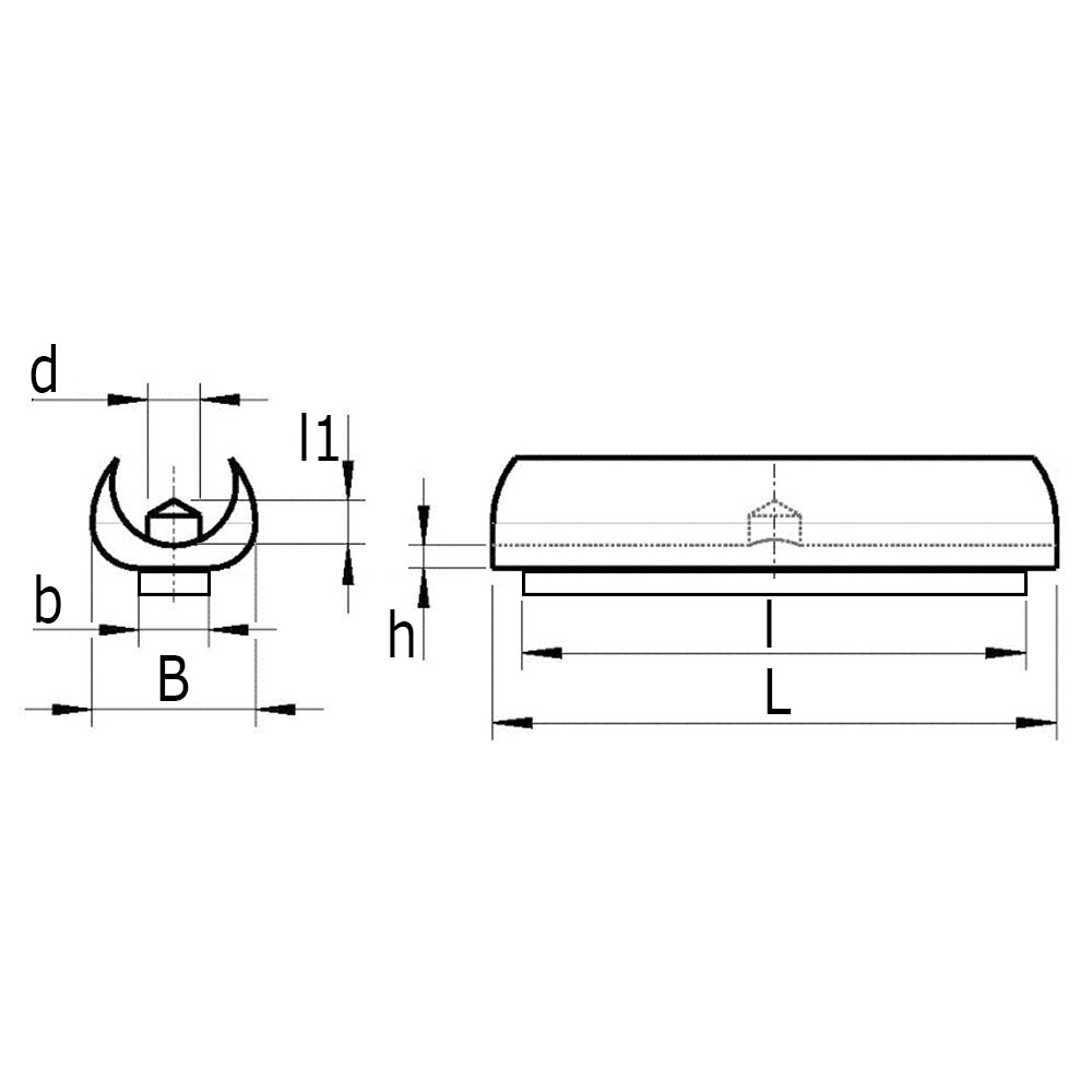 Klemmschalengleiter mit Zapfen und Filzbelag - verpas